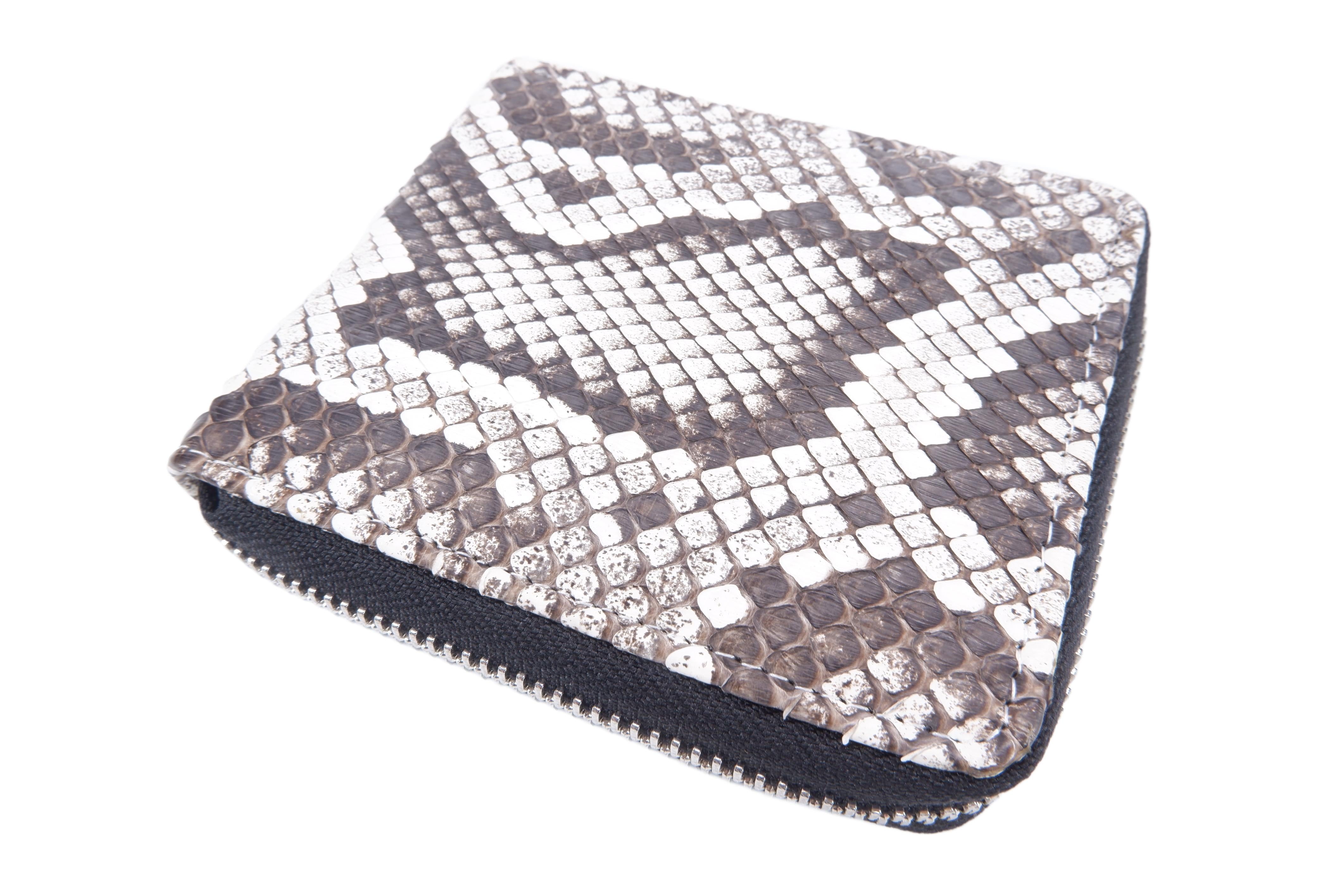 Genuine Burmese Python Skin Leather Zip Around Bifold Wallet – PELGIO