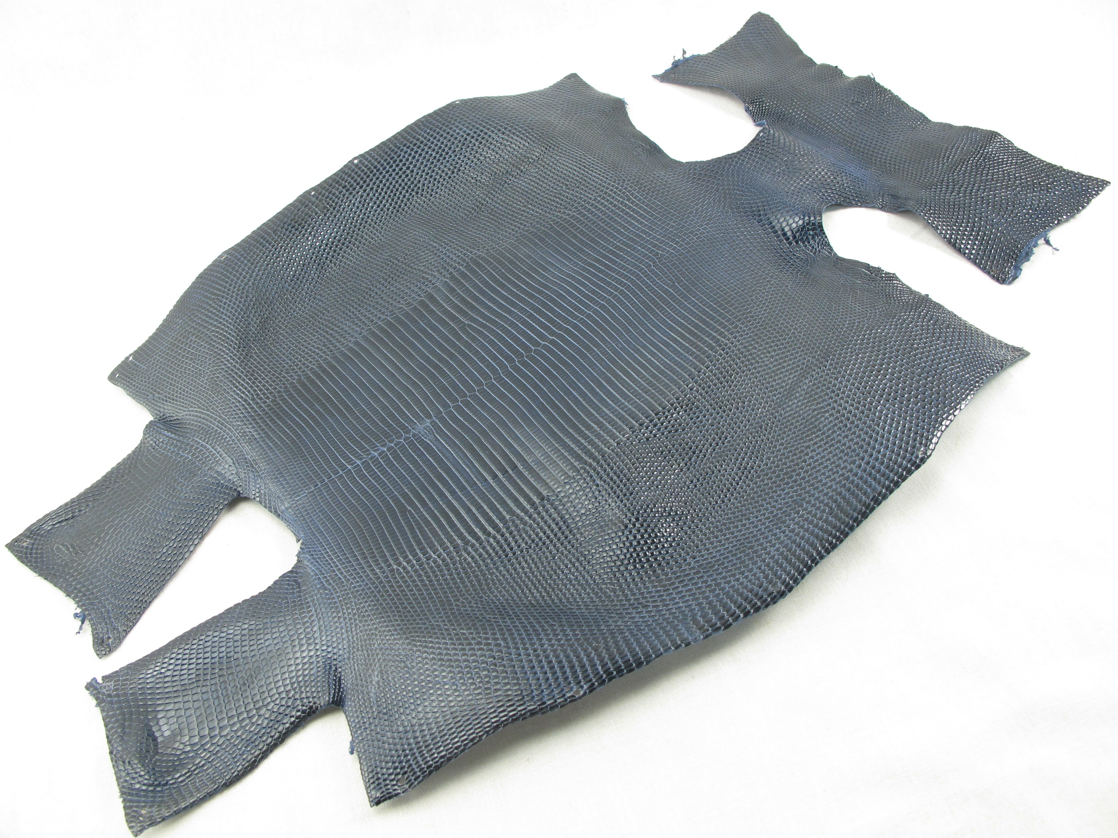Genuine Water Monitor Lizard Belly Skin Leather Hide Pelt Steel Blue ...