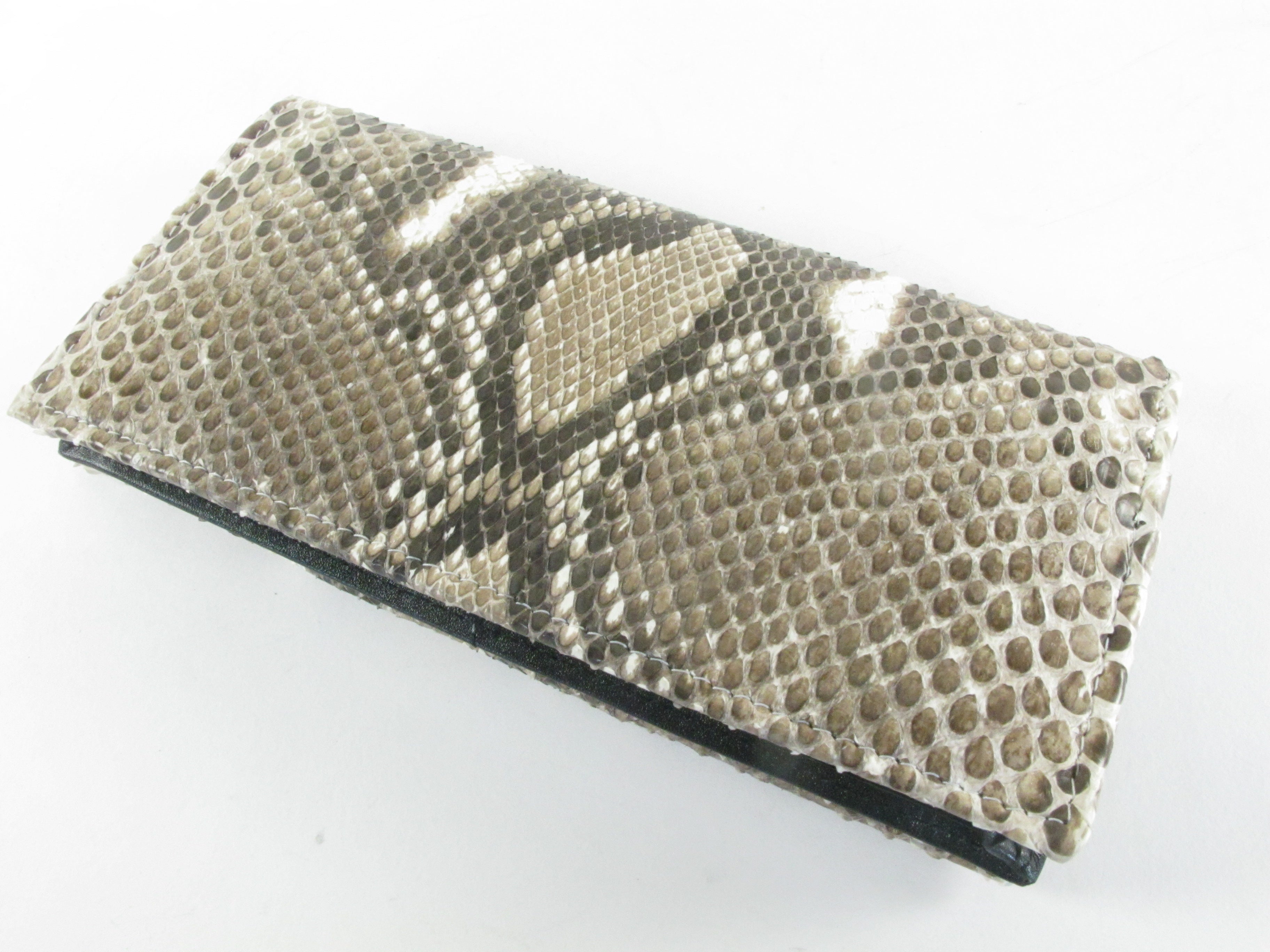 Genuine Reticulated Python Snake Skin Leather Long Checkbook Wallet ...