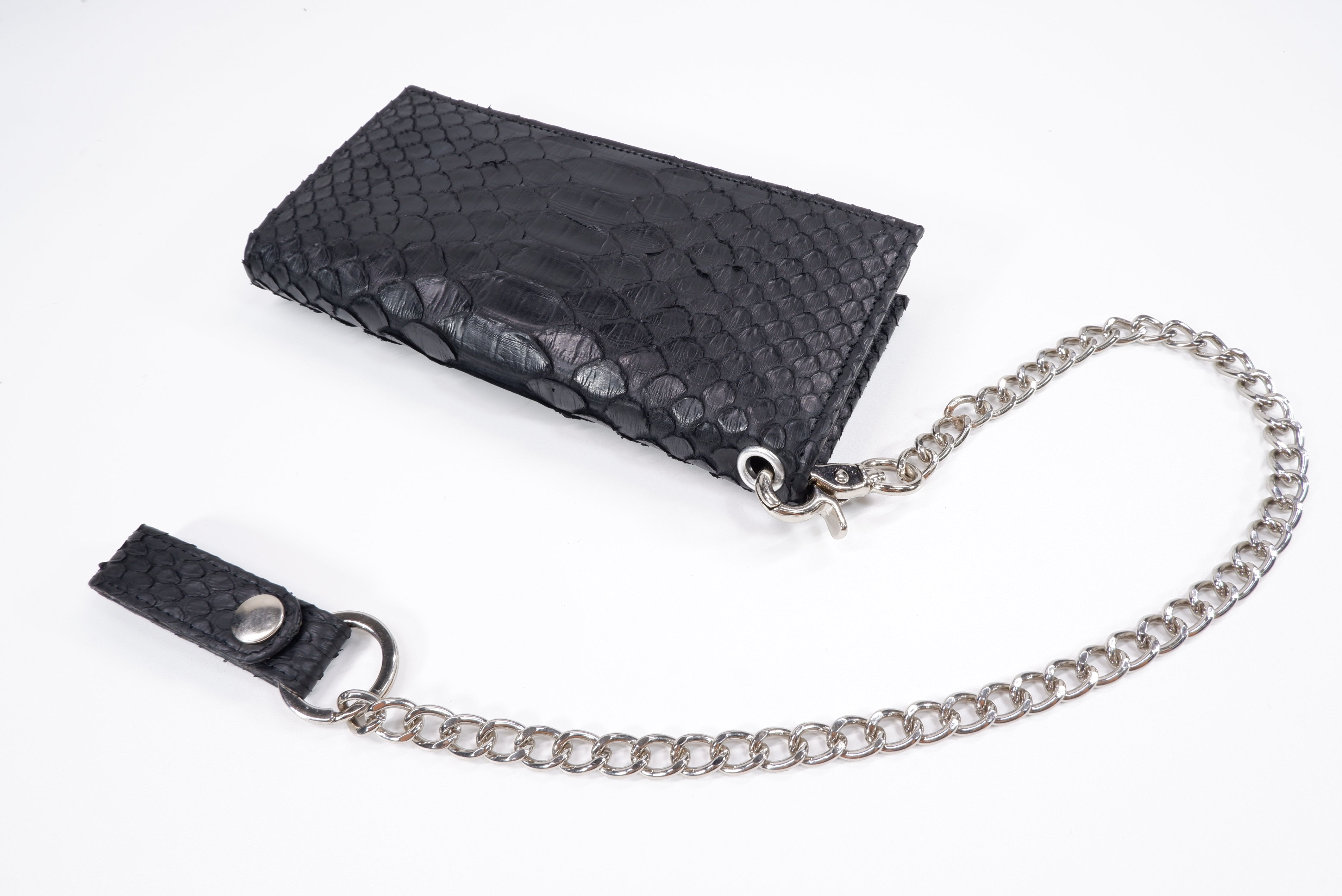 Genuine Python Belly Snake Skin Leather Long Checkbook Wallet with Cha ...