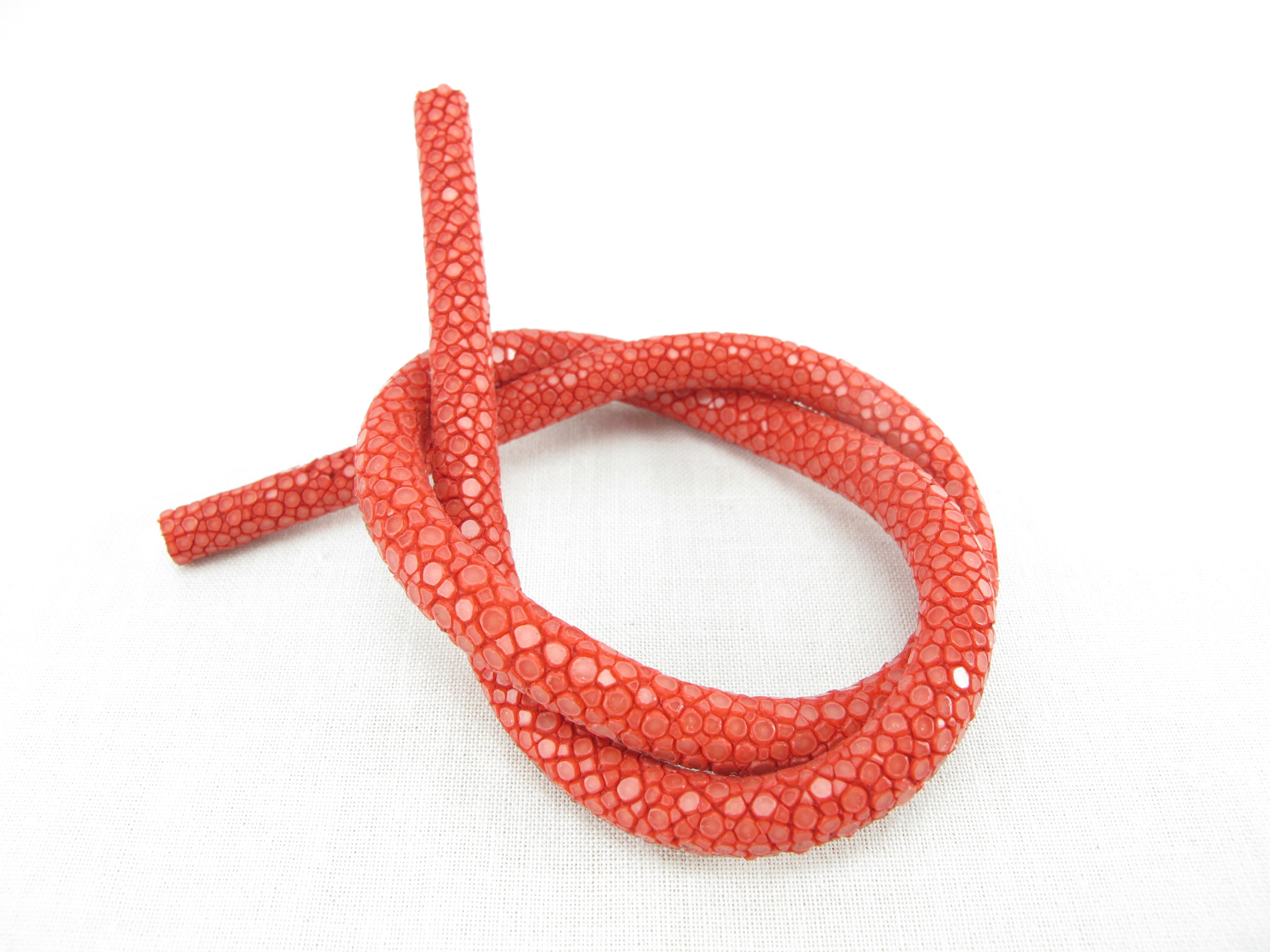 Genuine Polished Stingray Skin Leather Cord Red – PELGIO