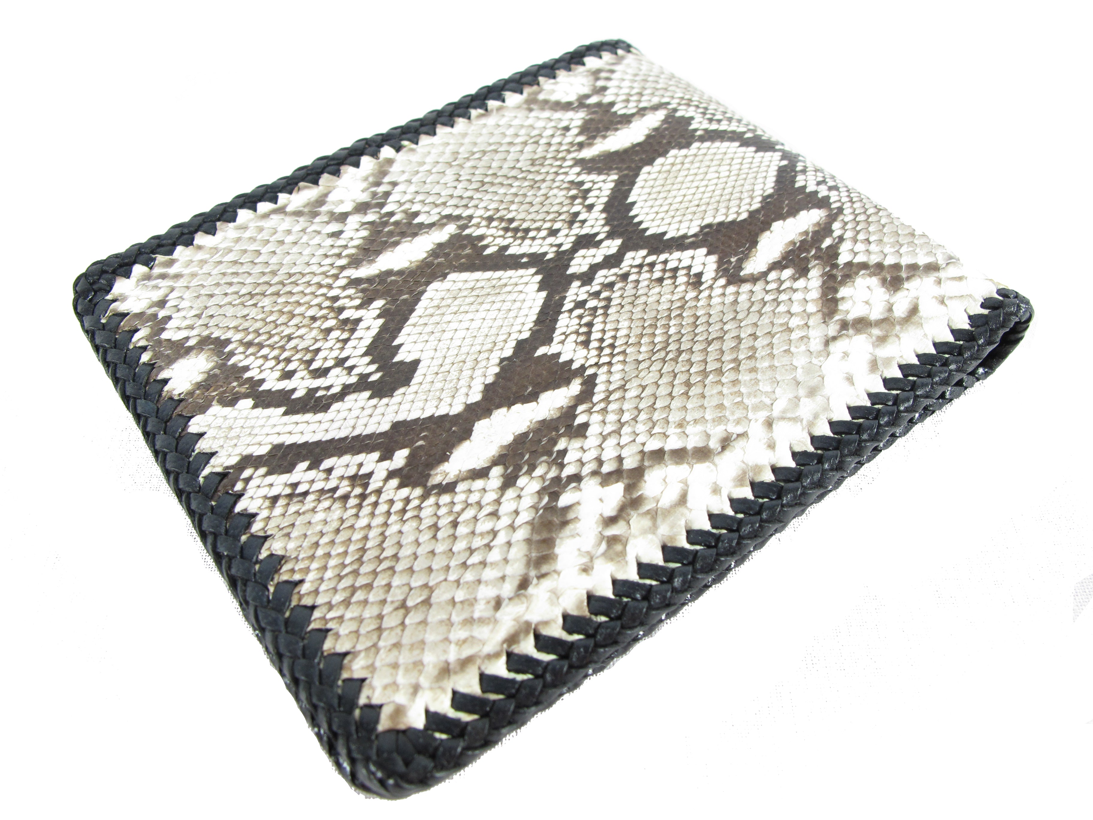 Genuine Reticulated Python Snake Skin Leather Handmade Bifold Wallet ...